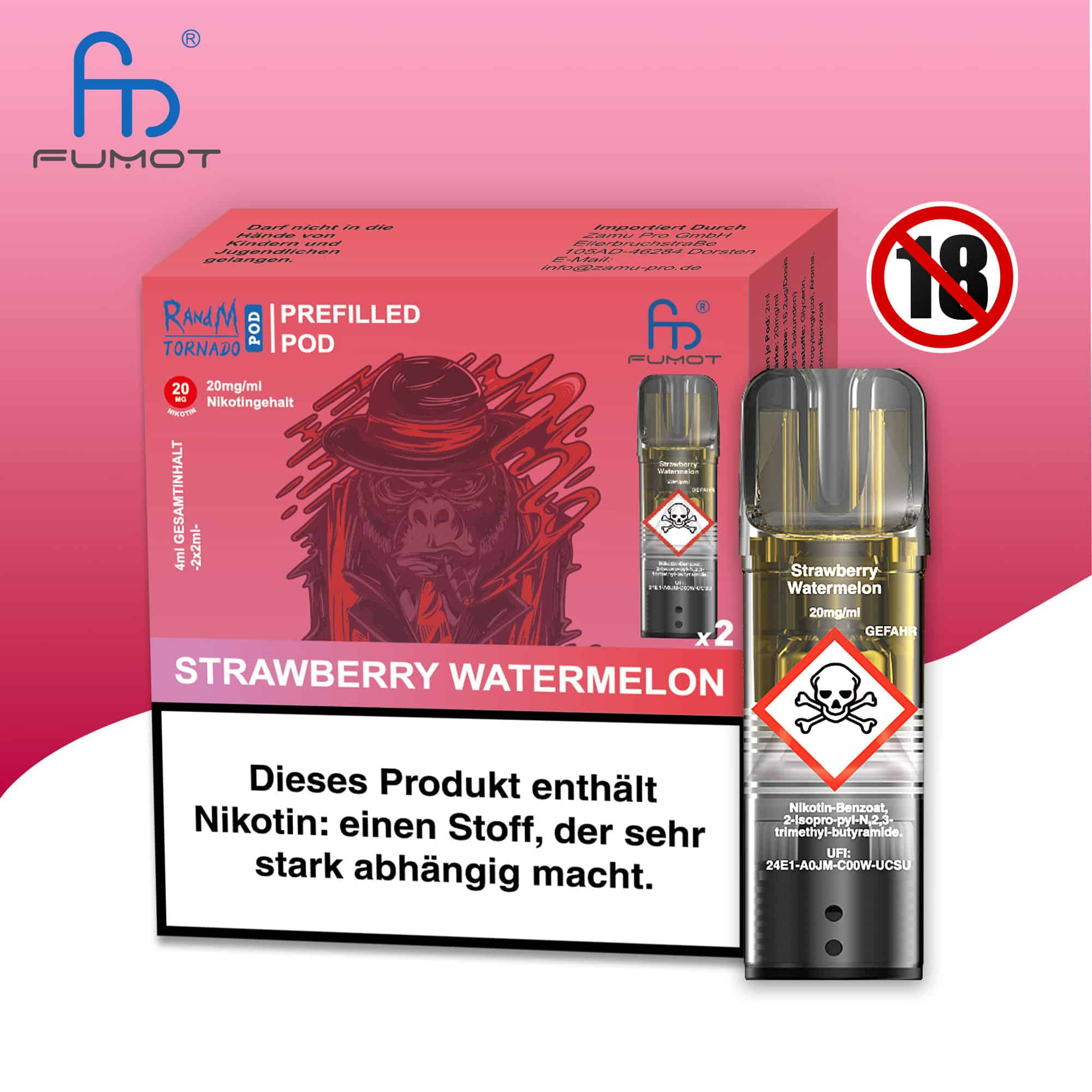 RandM Tornado Pods Strawberry Watermelon - 20 mg/ml • CC Großhandel GmbH